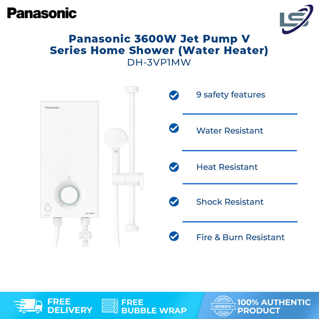 Panasonic 3600W Jet Pump V Series Home Shower (Water Heater) DH-3VP1MW ...
