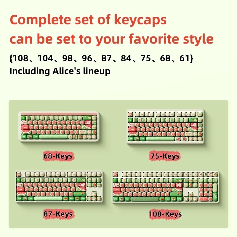 Akko 138-Keys Watermelon Theme Keycaps Detachable Universal ...