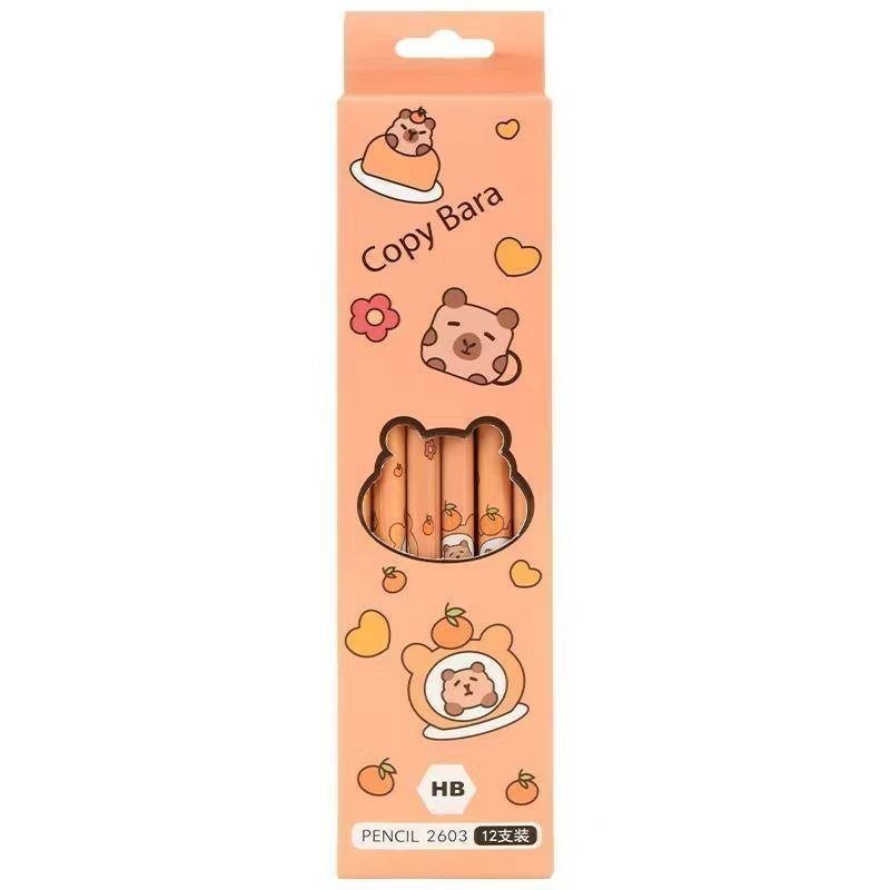 12Pcs/Box Capybara Sketch Pencil Wooden Lead Pencils HB Pencil Children ...