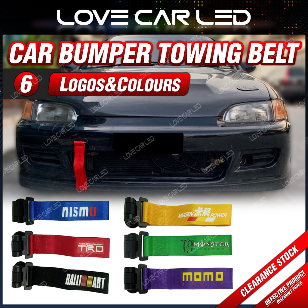 Universal MUGEN Towing Strap Belt Car Front Rear Bumper Car Tow Hook ...