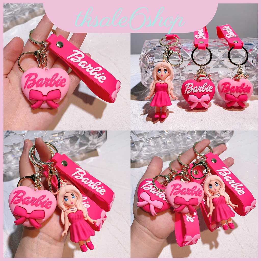 Delightful Key Barbie Ring Soft Pink Heart Keychain For Girls And ...