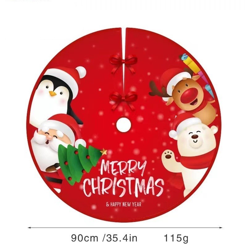Christmas Tree Skirt Red Christmas Tree Foot Cover Santa Claus ...