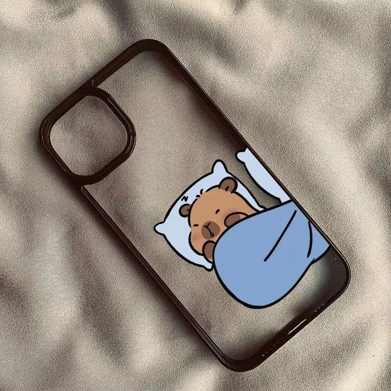Cute Cartoon Capybara Couple Phone Case For iPhone 16 15 Pro MAX 11 14 ...