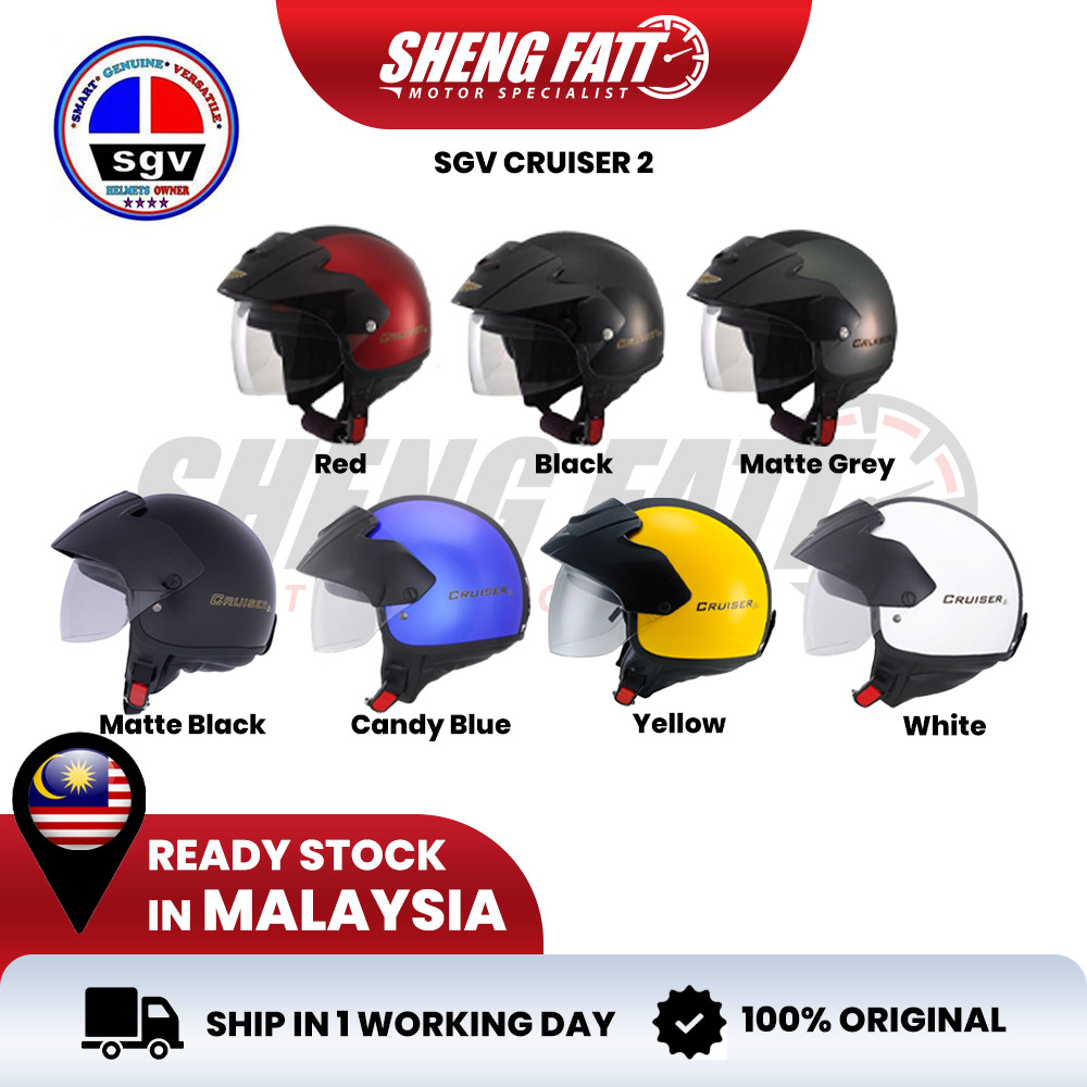 SGV Cruiser 2 Helmet Motor Free Size Topi Keledar Keselamatan SIRIM ...