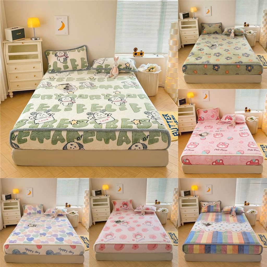 Rainbow Strawberry Lotso Pattern Bed Protector Cover With Colorful ...