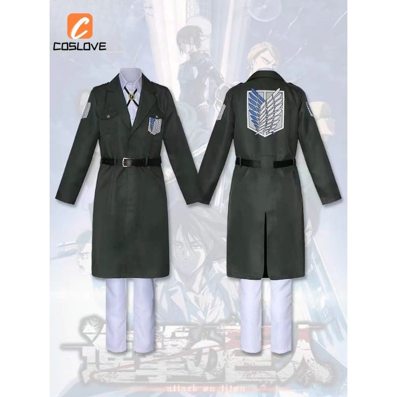 Attack on Titan Season 4 Levi Eren Cosplay Full Set Costume Long ...