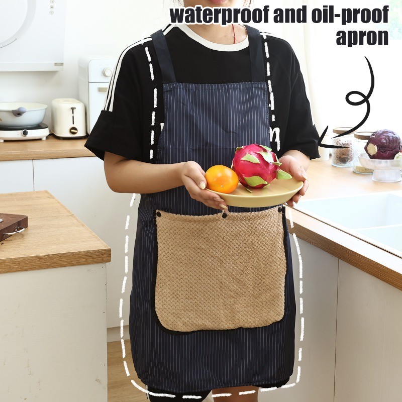 Kitchen Cleaning Apron - Detachable Hand Towel Apron - Restaurant Work ...