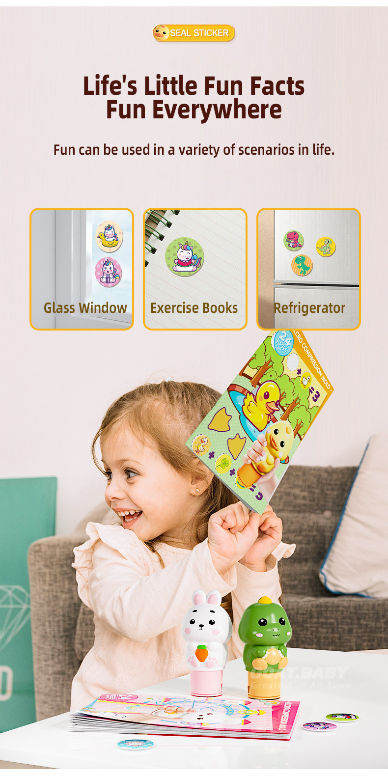 Cartoon Sticker Stamp Kids Educational Montessori Toys Reward Cartoon ...