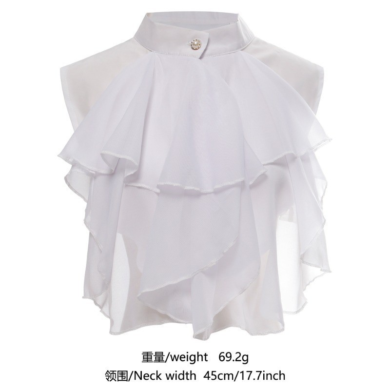 Men Women Victorian Neck Collar Medieval Bosom Shirt Lace Jabot Tie ...