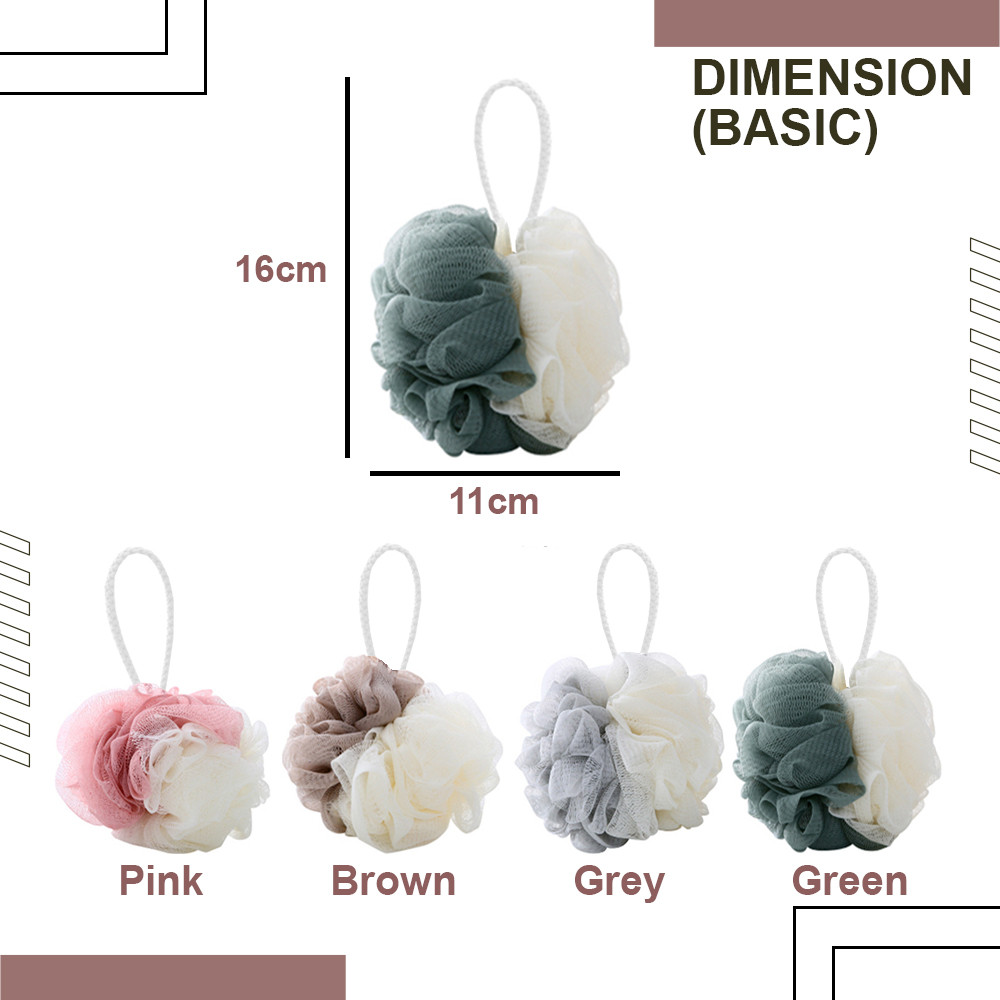[1PC] Encora Shower Bath Sponge Span Mandi Scrub Brush Body Soft Mesh ...