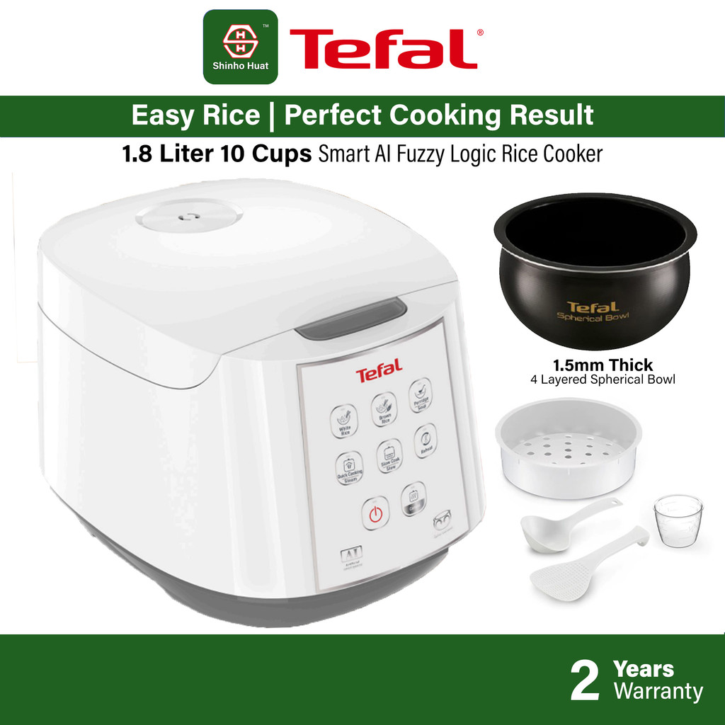 Tefal 1.8L Rice Cooker RK7321 RK732167 Fuzzy Logic Spherical Easy ...
