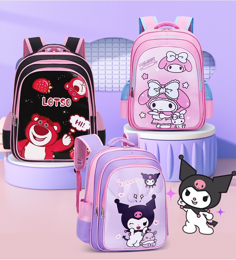 【ShopWithJoy】43cm Kuromi Cinnamorol Melody Lotso Kids School Bag Beg ...
