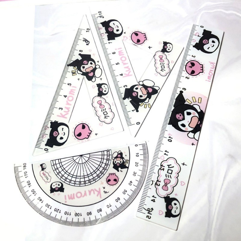 4Pcs Cartoon Sanrio Transparent Ruler Set Cute Acrylic Painting ...