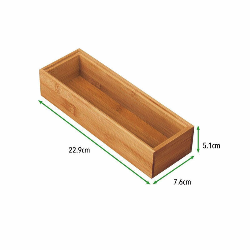Bamboo and wood rectangular uncovered wooden box desktop storage box ...