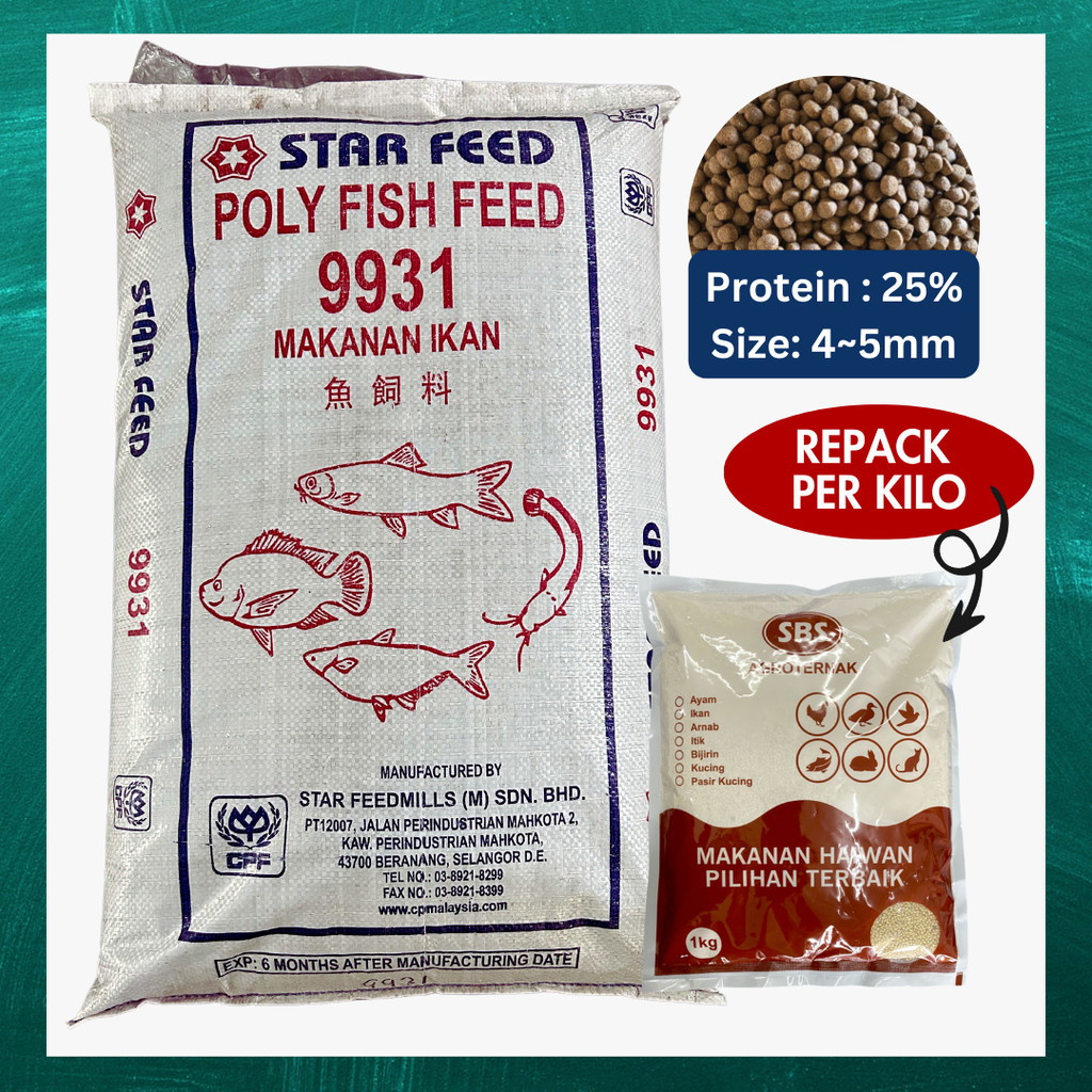 [1KG] [9931] [REPACK] STAR FEED MAKANAN IKAN | FISH FOOD | TALAPIA ...