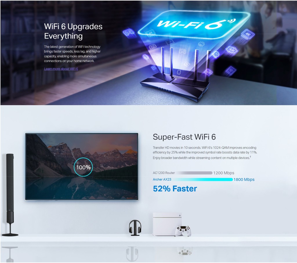 TP-Link Archer AX23 AX1800 Dual Band WiFi 6 Gigabit Wireless Wifi ...