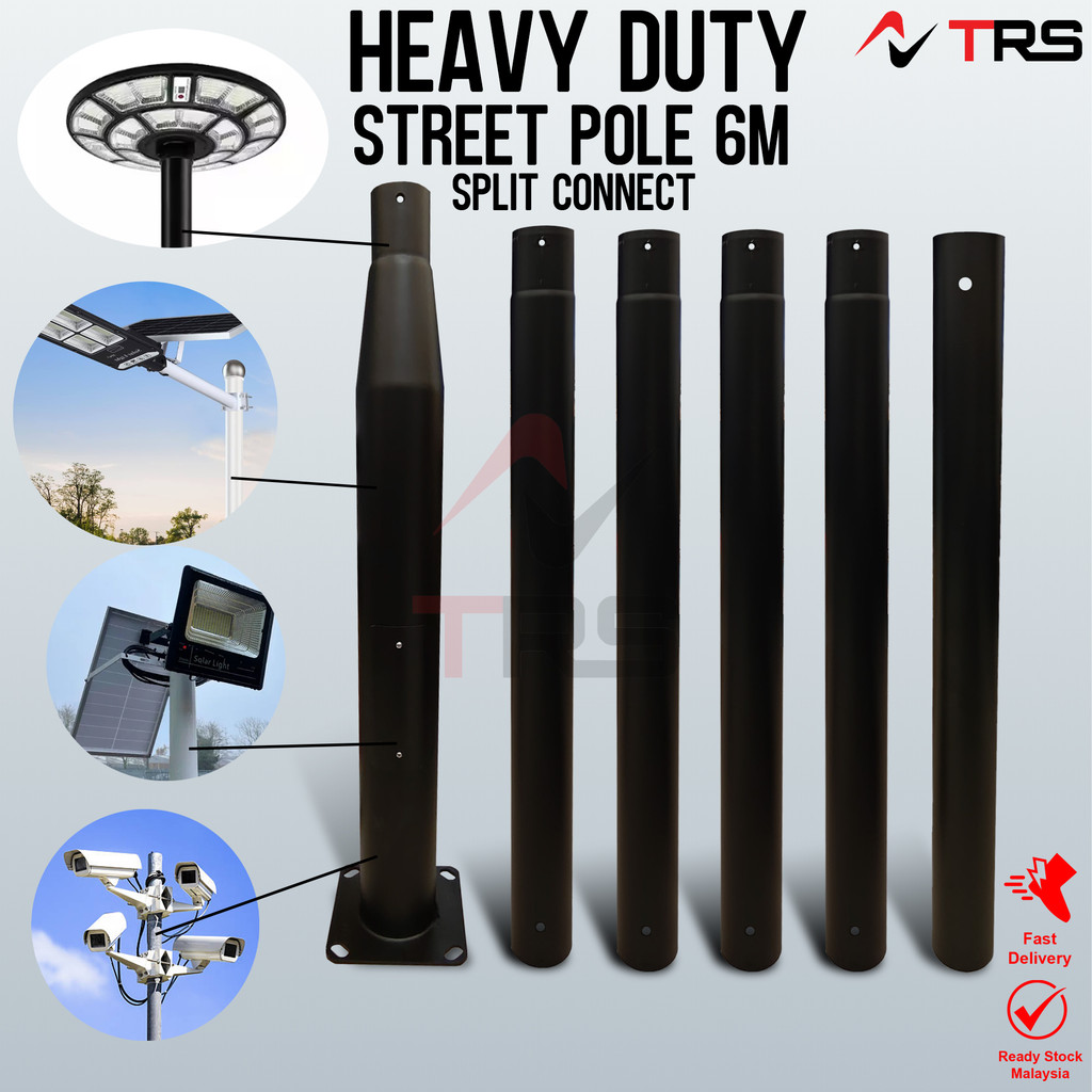 Heavy Duty Tiang Lampu Solar Pole 2M - 4M, Tiang Parking Non Rust ...