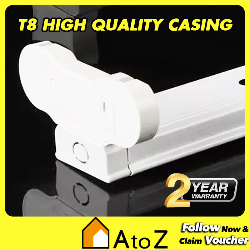 2FT 4Ft Lighting Casing Only LED T8 Single Double Holder Casing Lampu ...