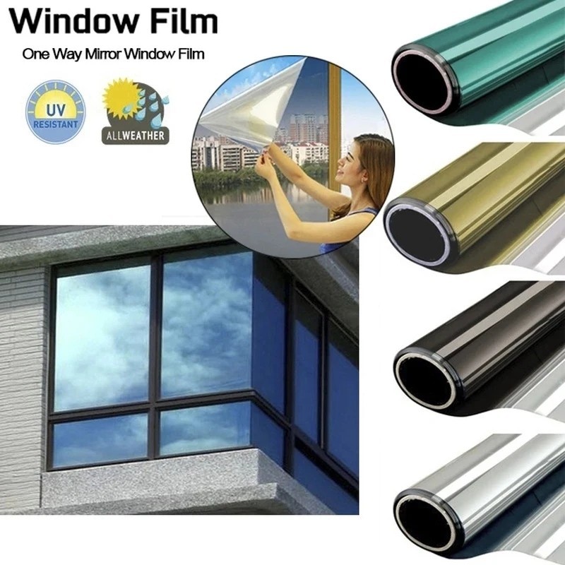 【10M】Self-adhesive Glass Window Sticker Summer One Way Mirror Heat ...