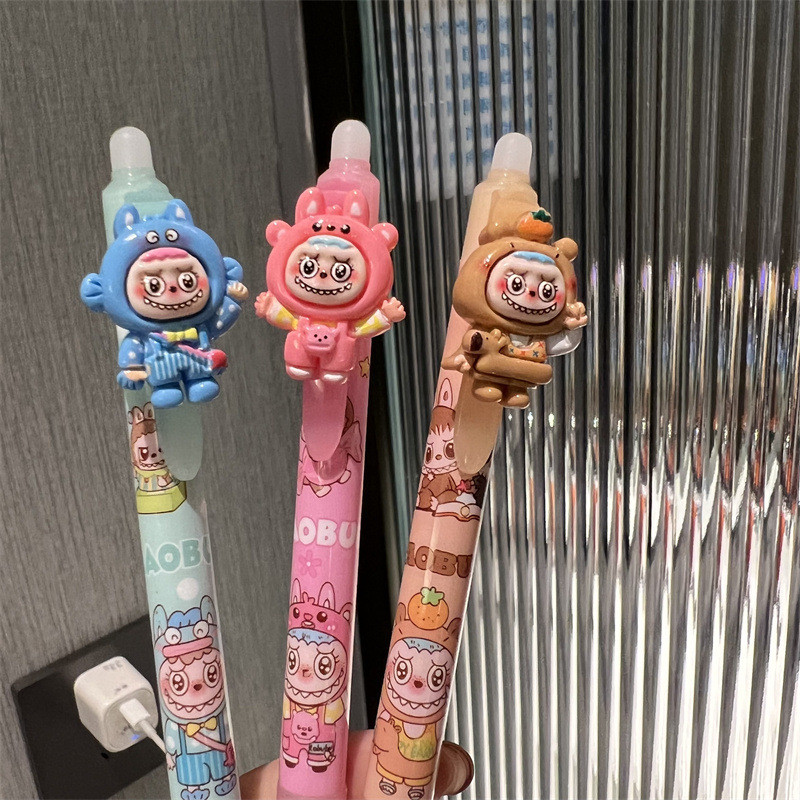 Kawaii Labubu Gel Pens 0.5mm Blue Pen Cartoon Pattern Student Blue ...