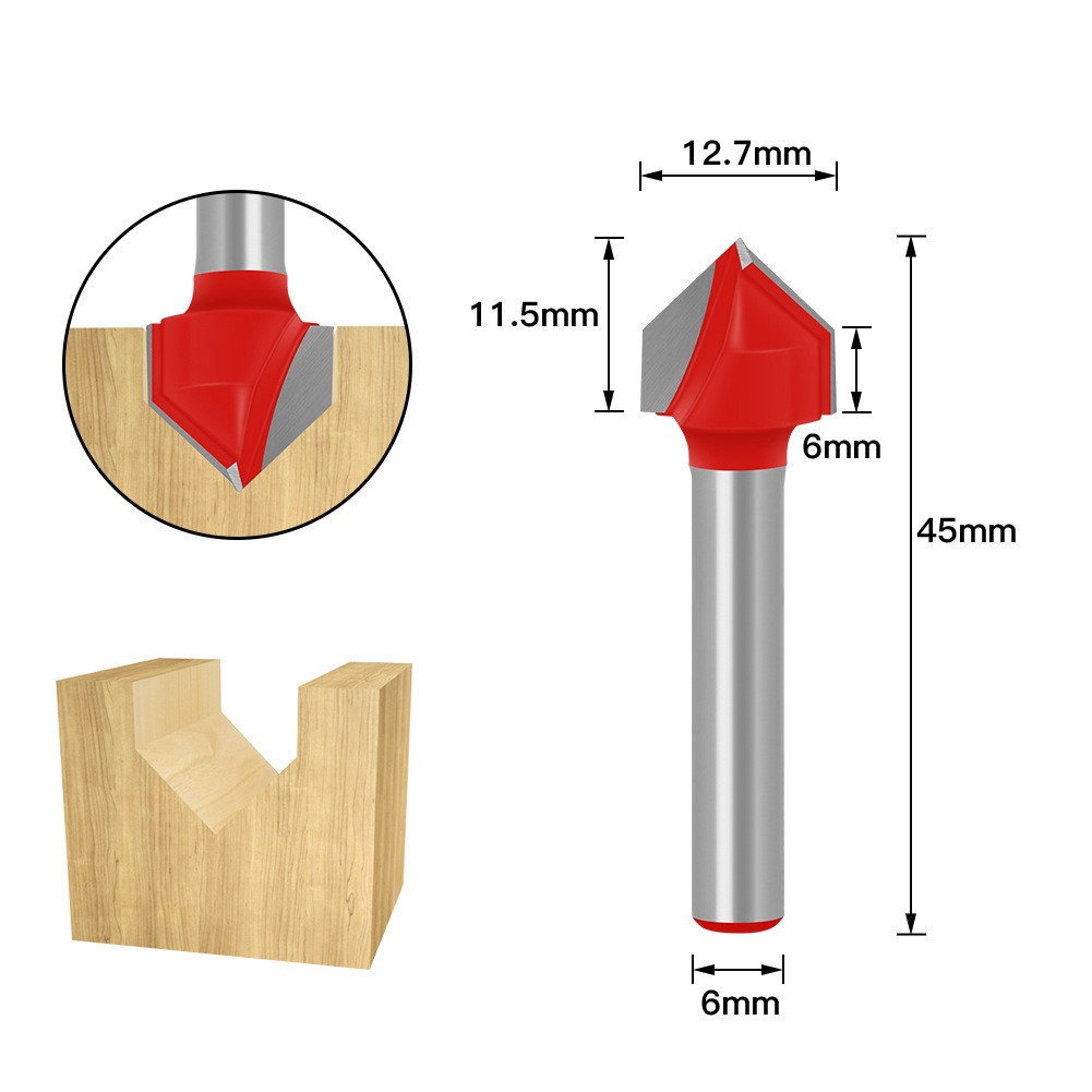 Woodworking Router Bit Set, 6mm Shank Carbide Router Bits, Round Nose ...