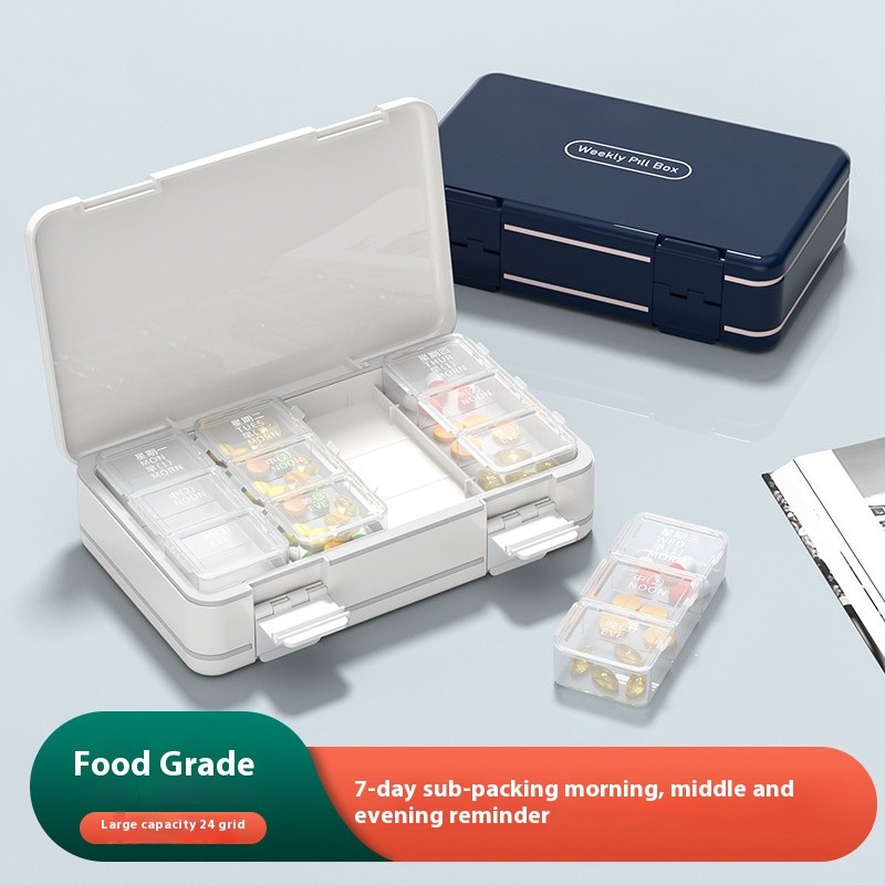 7-day medicine box, portable and portable medicine box, medicine tablet ...