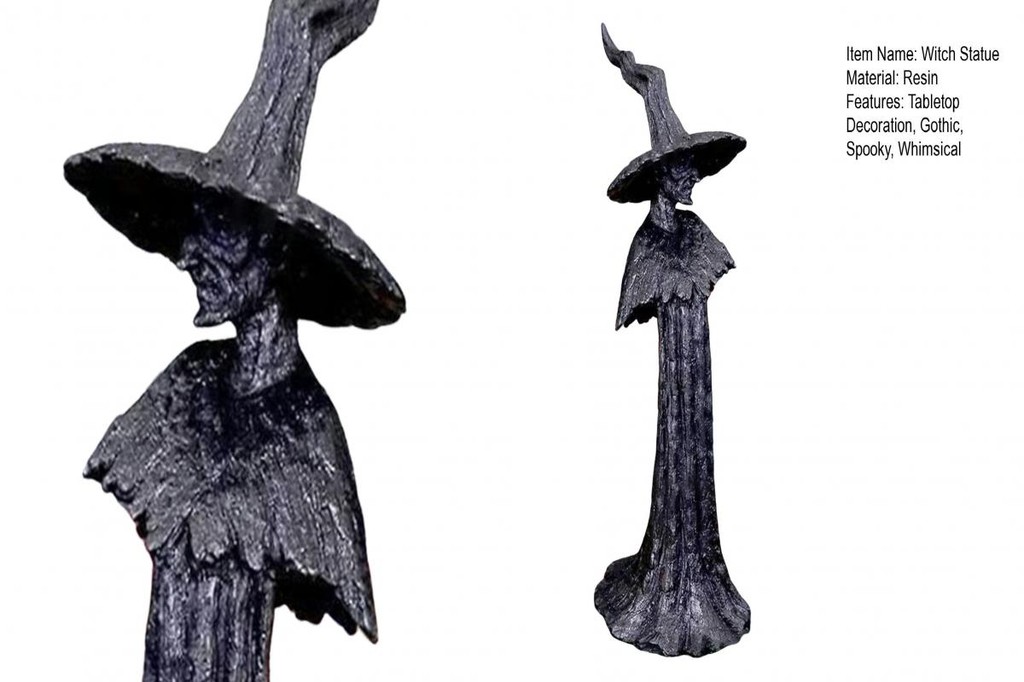 YEH- Witch Statue for Halloween Decor Resin Witch Ornament Spooky Hand ...