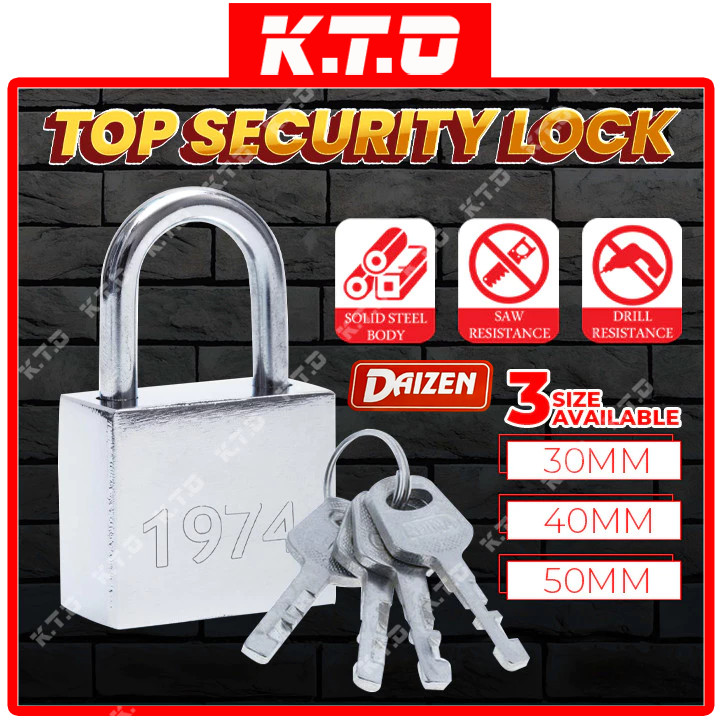 Daizen High Security Padlock Anti-Theft Solid Steel Body Door Padlock ...