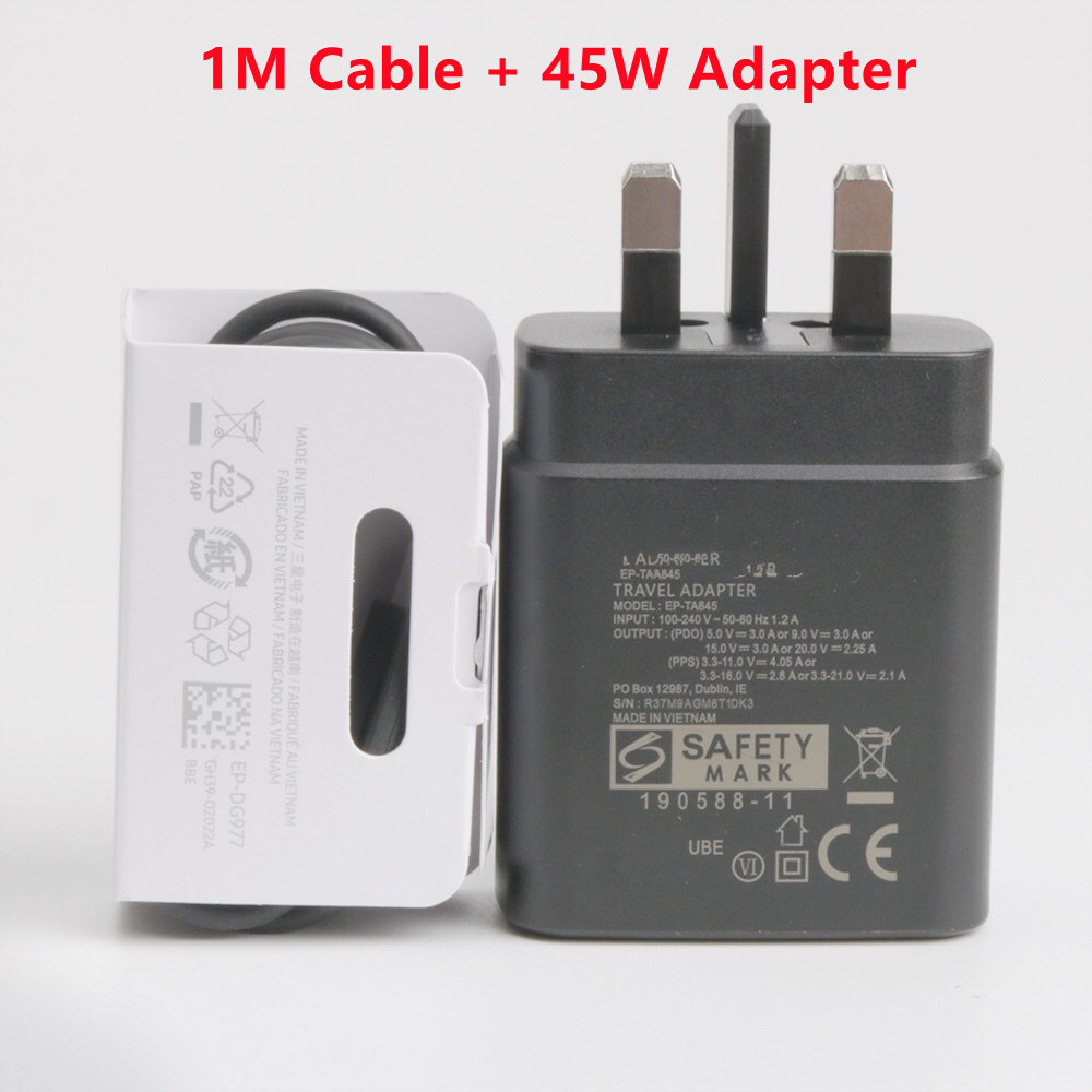 45W Fast Charger UK Plug Super Fast PD Type C To Type C Cable For ...