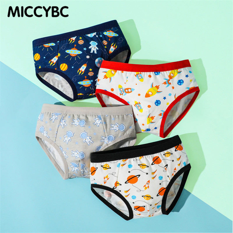 [MICCYBC]4Pcs/Box 2-15Y Boy Kids Underwear Cotton Safety Antibiosis ...