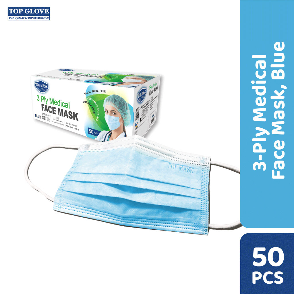 [Shopee Choice] Top Glove Top Mask 3 Ply Adult Medical Earloop Face ...