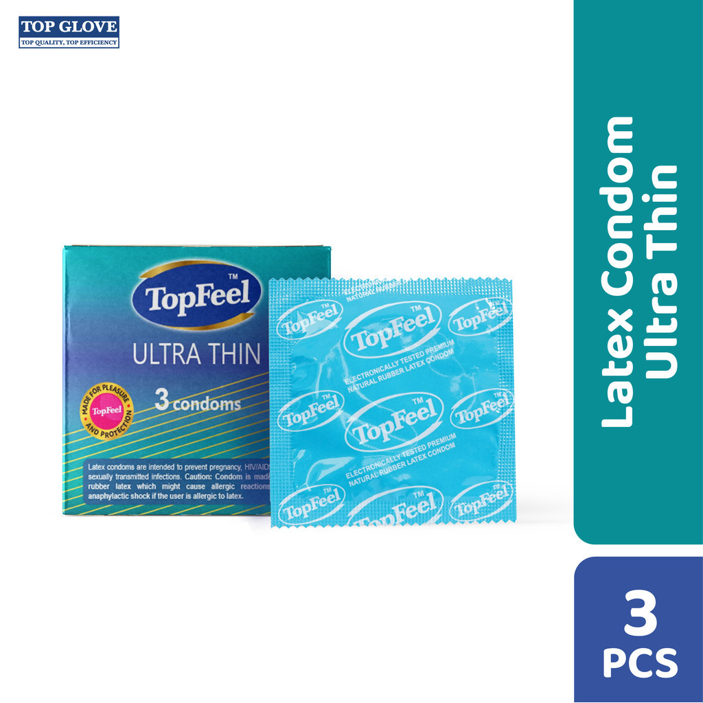 Top Glove Top Feel Male Latex Condom, Ultra Thin |3 Pcs Per Box|超薄避孕套 ...