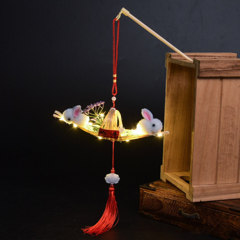 Creative Boat Shape Lantern Cute DIY Bamboo Handheld Lanterns Mid ...