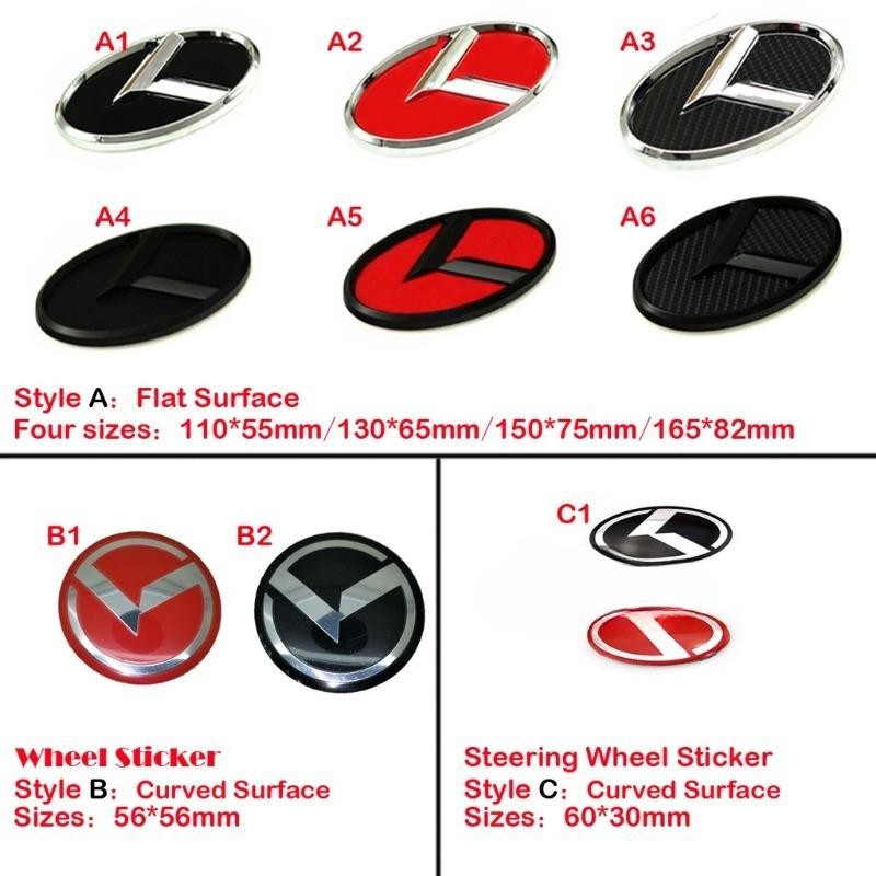 ZR For KIA Logo Car Front Grill Emblem Sticker Rear Trunk Emblem Badge ...