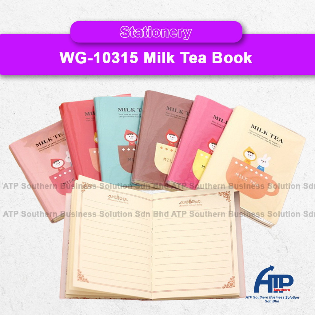 WG-10315 Creative Design Milk Tea Book Cute Cartoon Mini Memo Pad Notebook Pocket Buku Nota ...