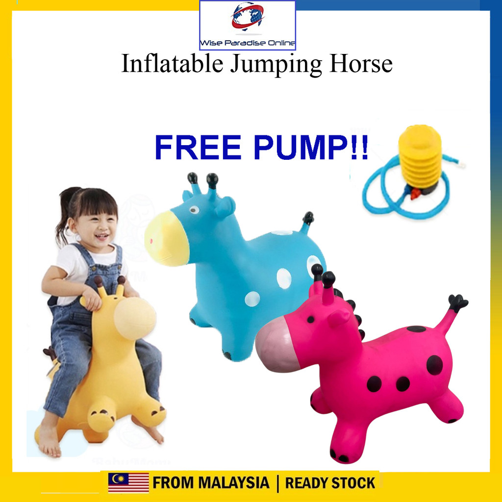 Kids Jumping Horse PVC Inflatable Toy Bouncer Toy Baby Ride On | Shopee ...