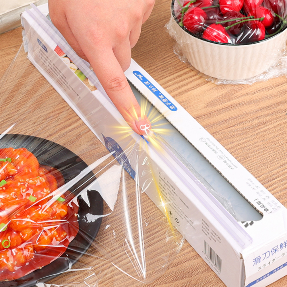 Food Wrap Cling Film - Kitchen Dustproof Supplies - Hand Free Tearing ...