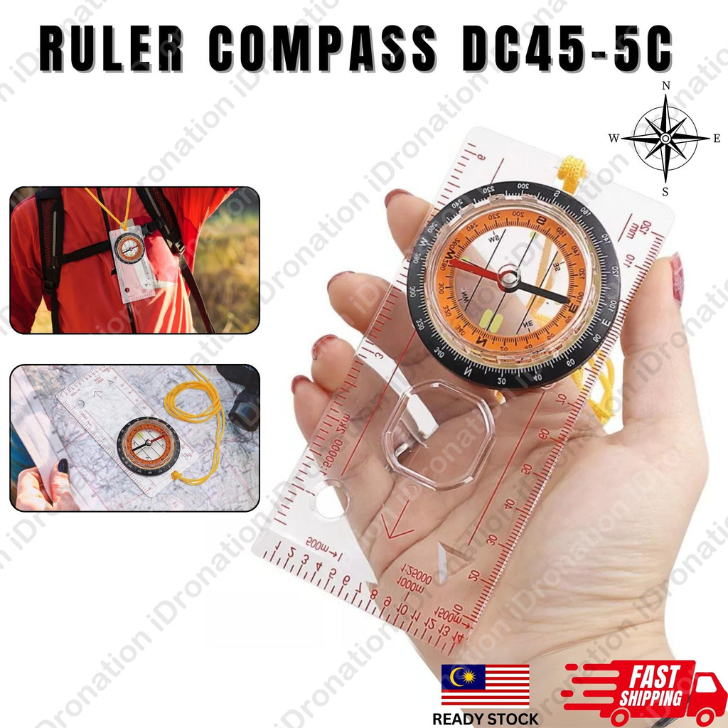 Kompas Penunjuk Arah Multifunctional Compass Map Scale Ruler For ...