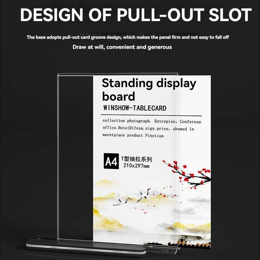 Acrylic Vertical A4 Desktop Advertising Display Stand Double-sided ...