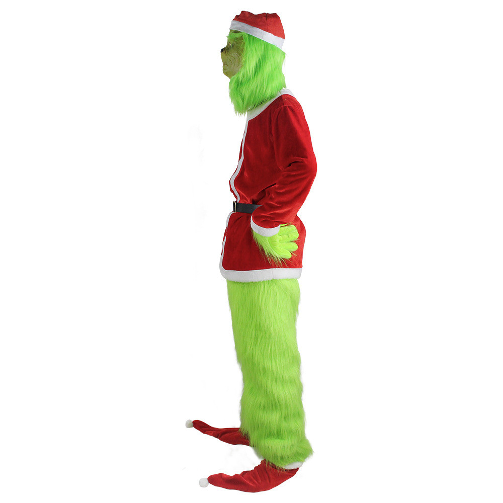 New Christmas Costume Cosplay Clothes Dress Up Santa Claus Weird Green ...