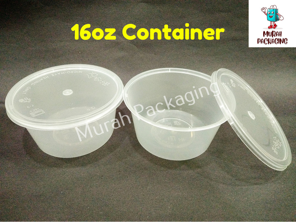 MW R16 - 16oz / 450ml Round Disposable Plastic Food Container (50pcs± ...