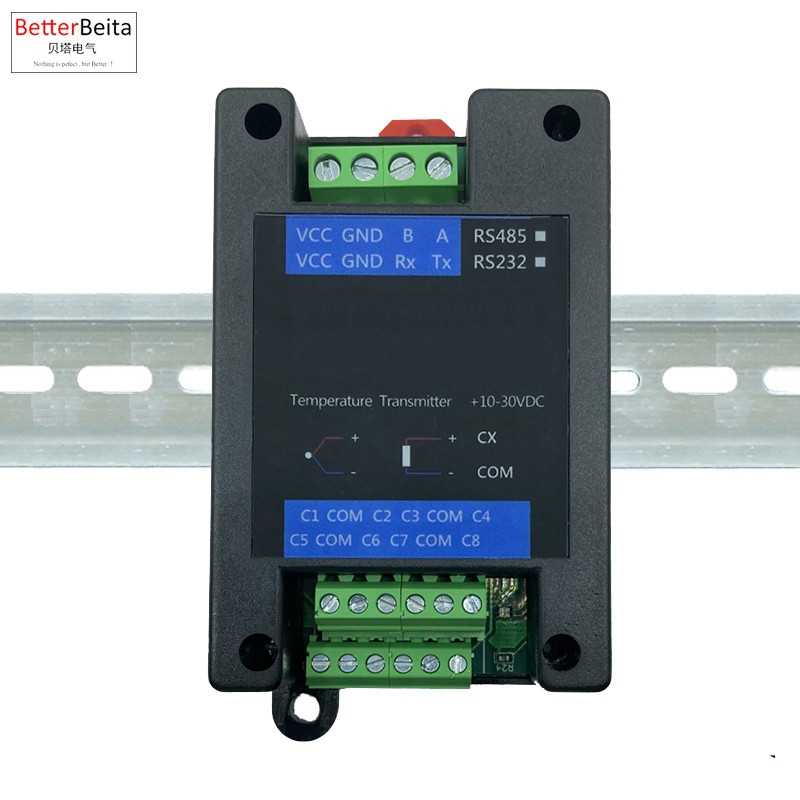 Din K thermocouple RS485 converter 8 channels signal transducer ...