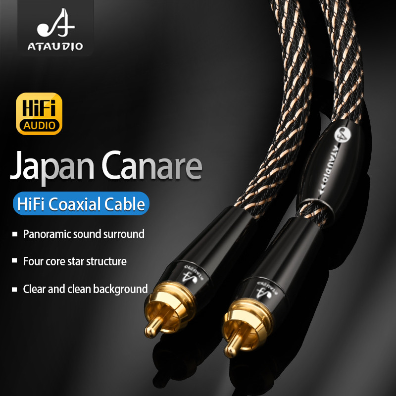 ATAUDIO HiFi RCA Coaxial Audio Cable High Quality Rca to Rca Male 7Ω ...