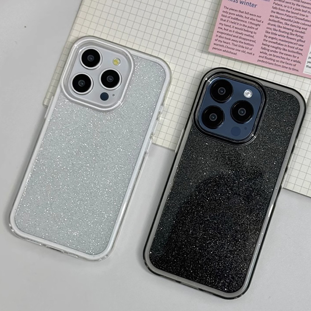 INS Color Shiny Glitter Transparent Phone Case for IPhone 11 17 16 15 ...