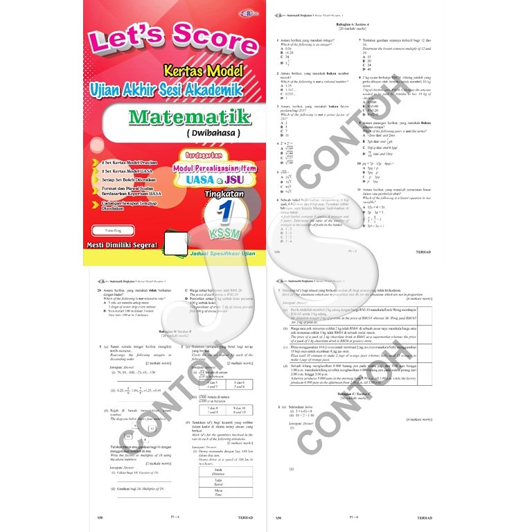 LET'S SCORE KERTAS MODEL UASA TINGKATAN 1 2 3 KSSM 2025 | SMART UP ...