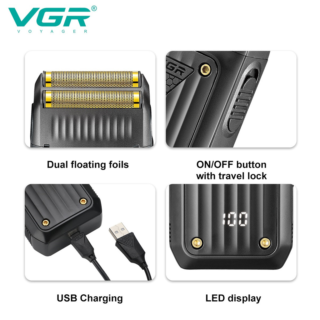 VGR 363 Electric Shaver For Men Rechargeable Foil Razor Barber Bear ...