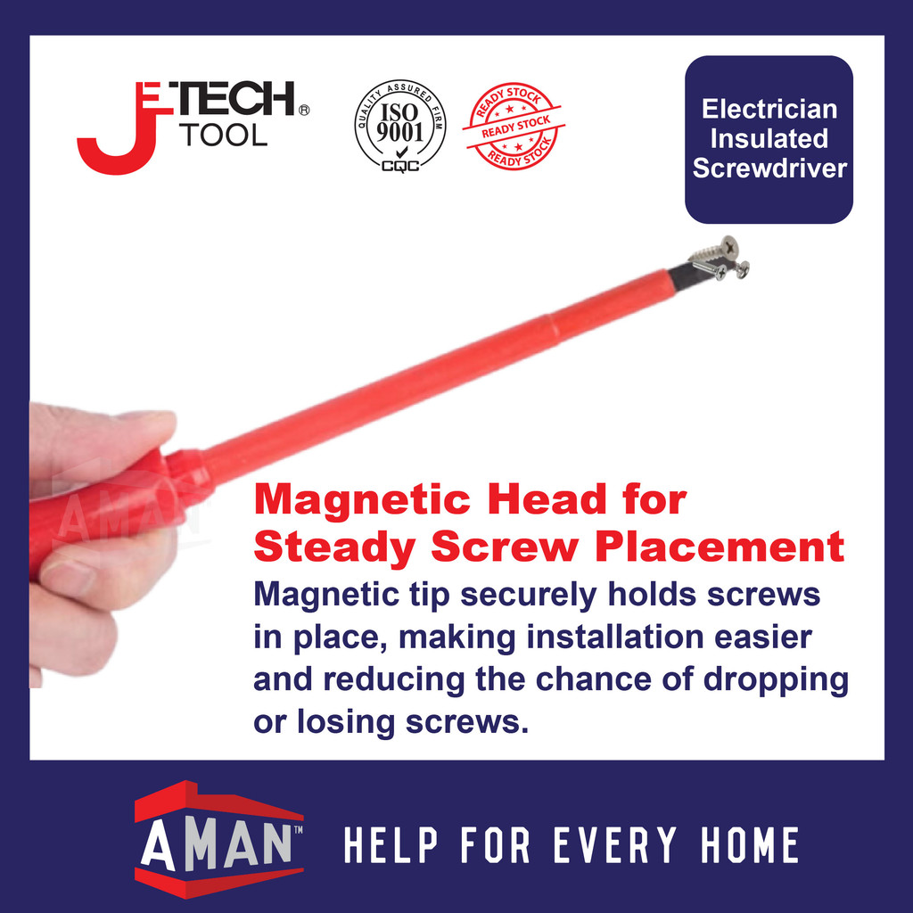 JETECH Fully Insulated Electrician Screwdriver Electrical Screwdriver ...