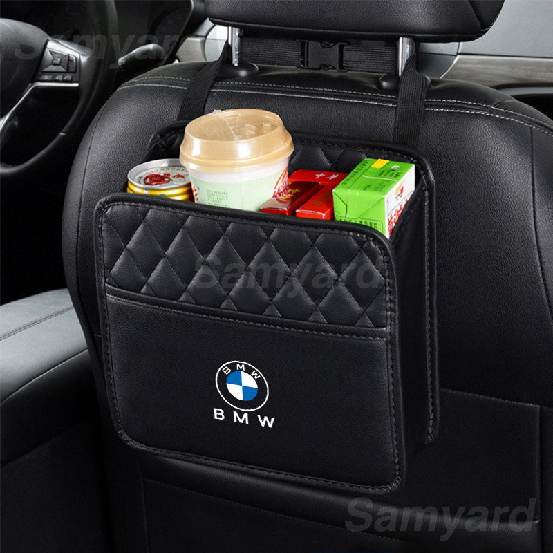 Leather Car Seat Back Storage Organizer Multi-Pocket Storage Bag For ...