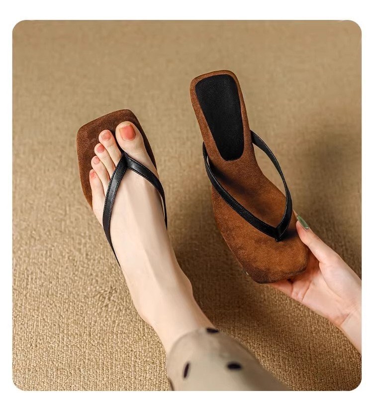 Square Toe Shaped High Heels Women's Slip-On | Shopee Malaysia