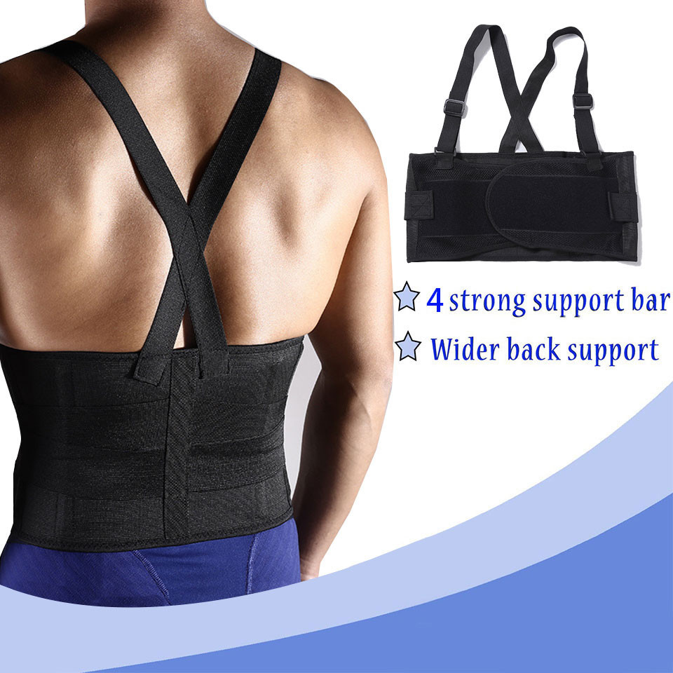 Work Back Brace Lower Back Pain Protection Belt Waist Trainer Lumbar ...